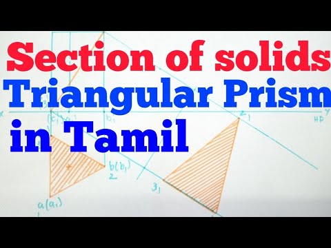 Section of solids triangular prism engineering drawing in tamil - YouTube