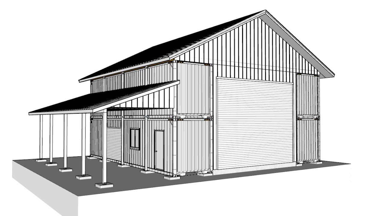 Roger's Two Story Shipping Container Building - SketchUp to Layout ...