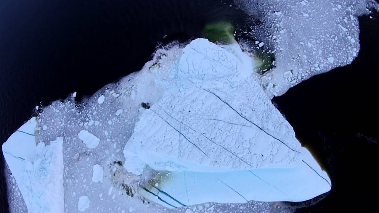Beautiful RARE Aerial Video of IceBerg collapse!! - YouTube