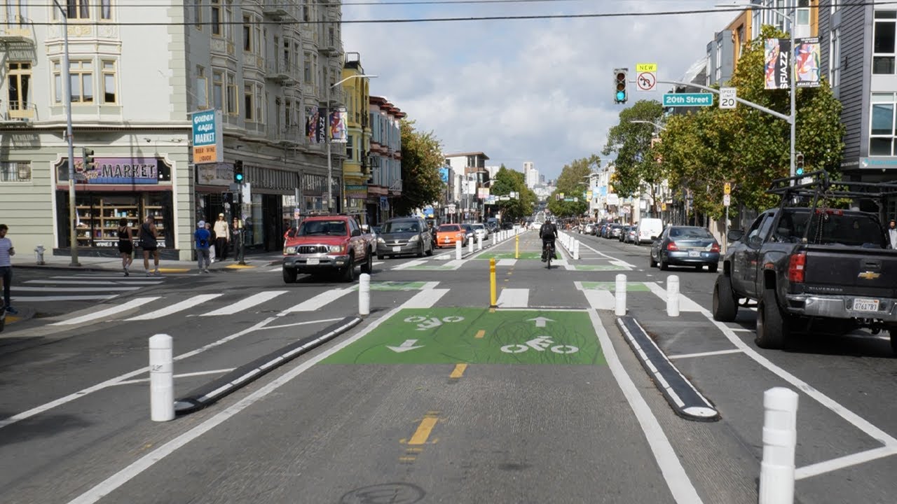 Valencia Street Center Bike Lane - San Francisco - YouTube