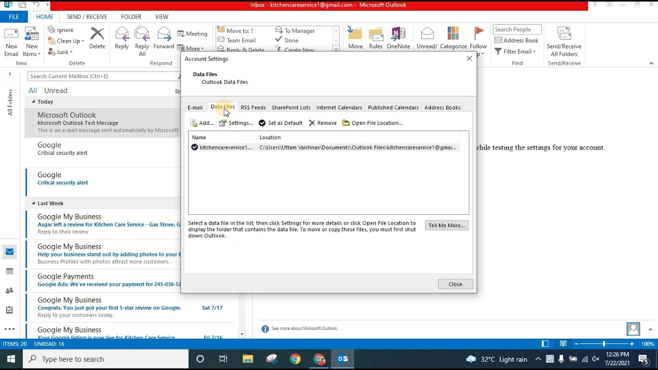 How to Add New PST File in Outlook - YouTube