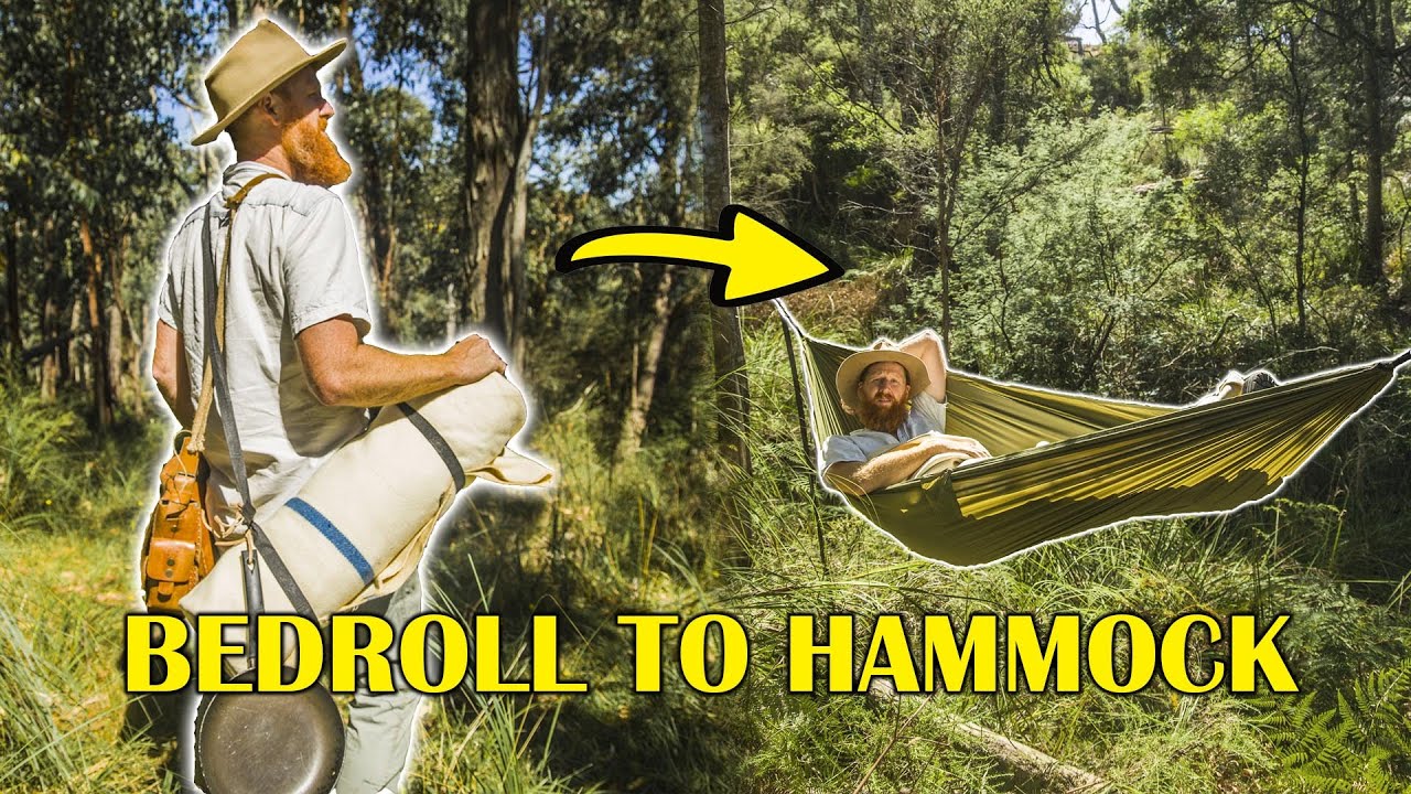 How to use a Camping Hammock as a Traditional Swagman Bedroll - YouTube