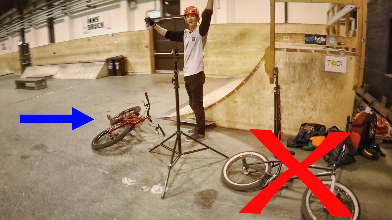 Trials Riding in the indoor Skatepark - YouTube