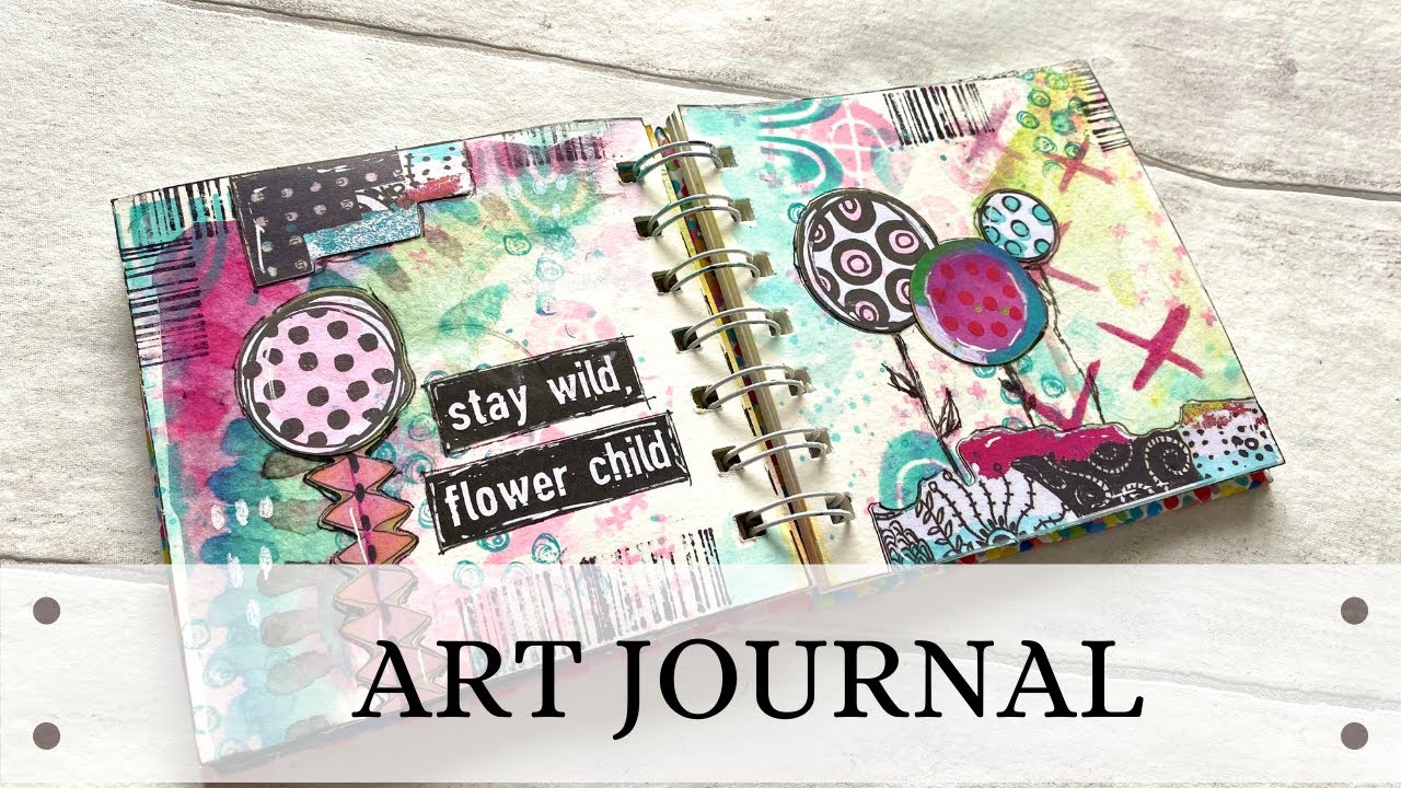 Mini Art Journal- QUICK & EASY! Few minutes 😃🌸💕 - YouTube
