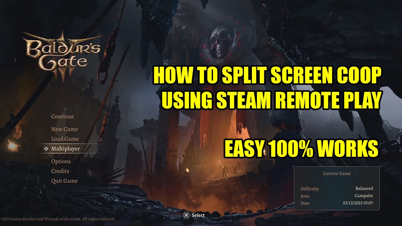 BALDURS GATE 3 REMOTE PLAY - HOW TO SPLIT SCREEN COOP USING STEAM ...