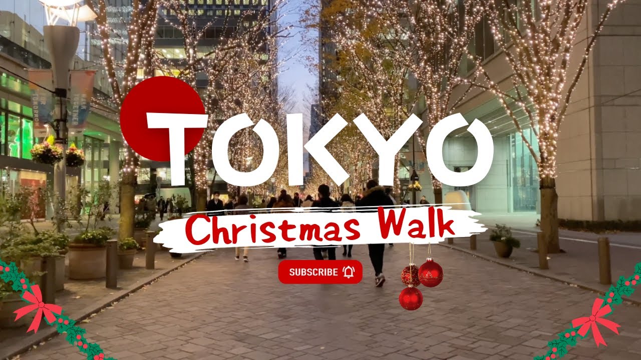 Walk through Tokyo, Japan in Christmas Times, With Christmas music in ...