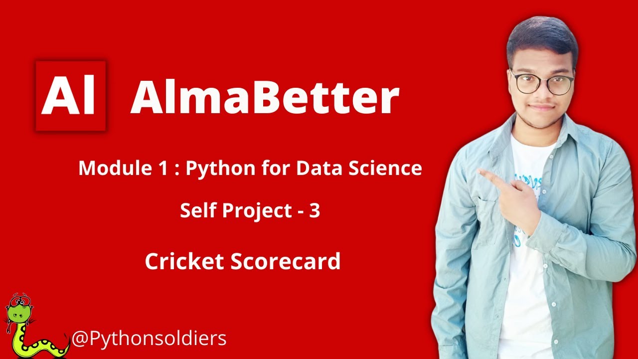 Solving AlmaBetter's Python for Data science Self Project 3| Cricket Scorecard - YouTube