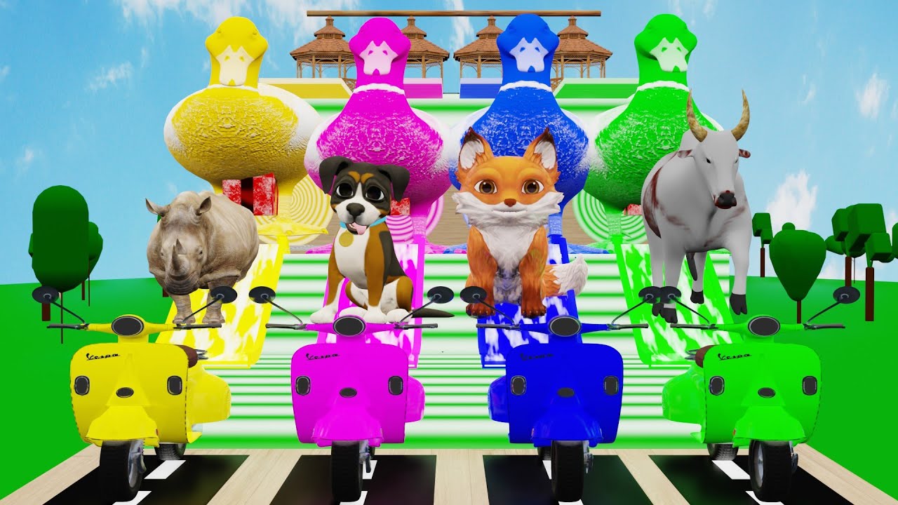 Cow Mammoth Dog rhinoceros Fox Guess The Right Box ESCAPE ROOM Animals ...