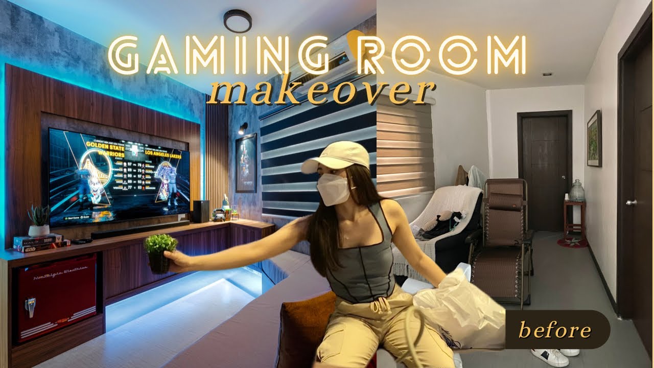 Gaming / Movie Room Extreme Makeover! LED RGB Lighting, Bar Counter ...