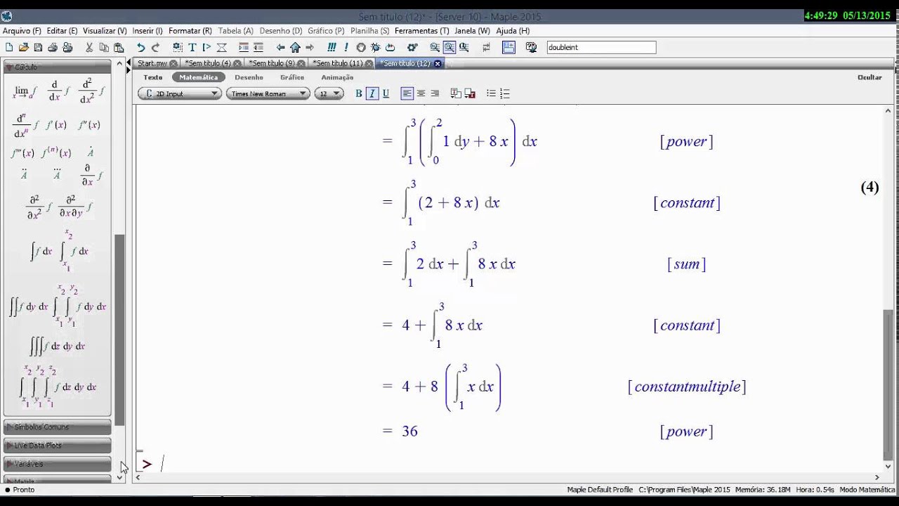 aprendizado100mistério_integral dupla definida no maple - YouTube