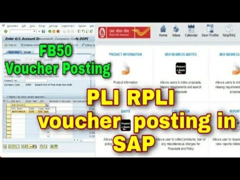 Voucher Posting in SAP || FB50 || PLI RPLI Voucher Posting in SAP ...
