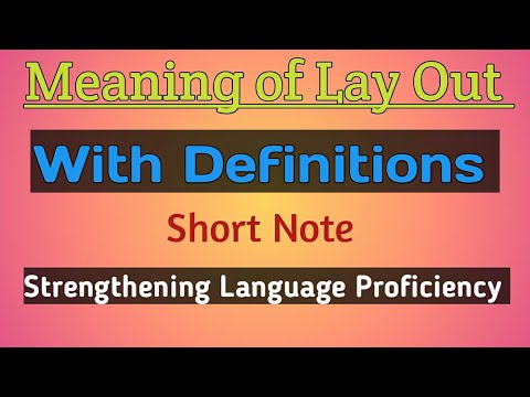 Meaning of Lay Out with Definitions // Short Note// Strengthening ...