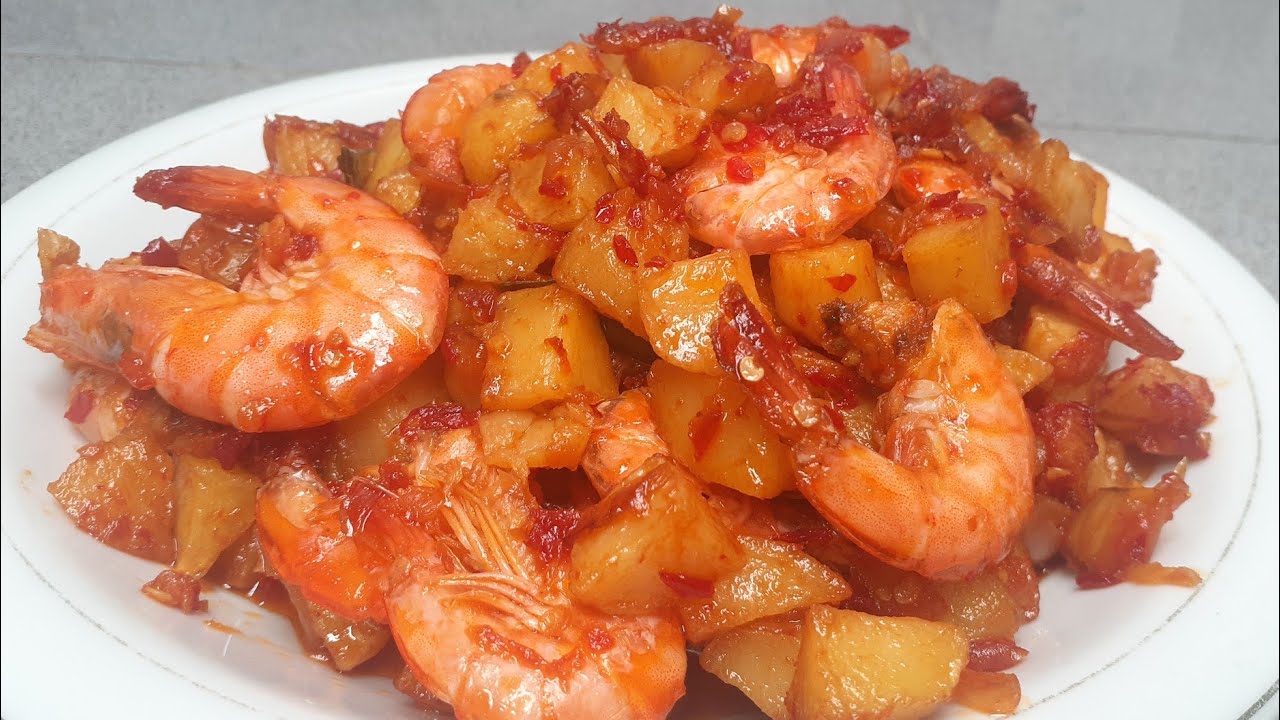 ENAKNYA BIKIN LUPA KENYANG!!! || SAMBAL GORENG KENTANG UDANG || BALADO ...