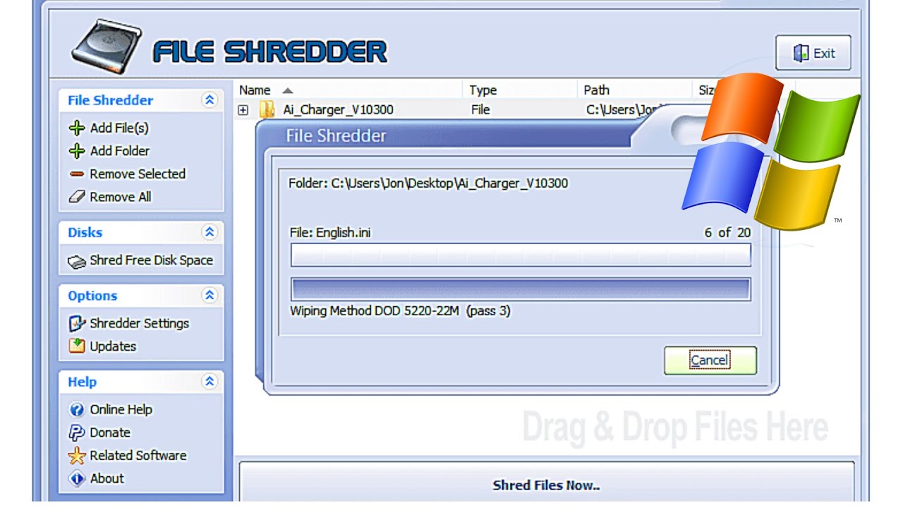 Windows XP vs File Shredder - YouTube