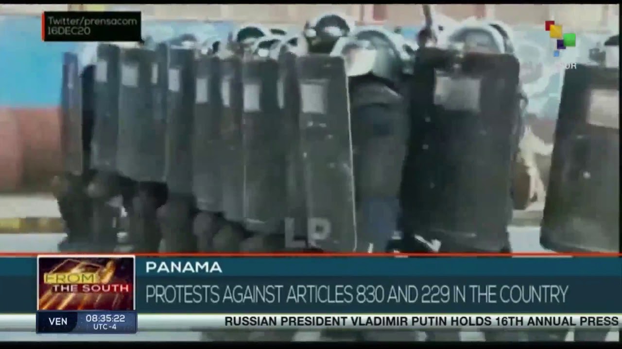 Panama: protests against articles 830 and 229 in the country - YouTube