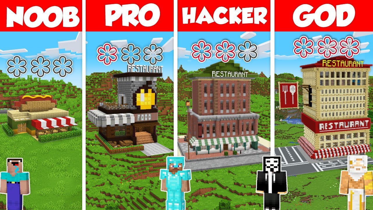 Michelin Star Restaurant Build Battle Challenge - Noob vs Pro vs Hacker ...