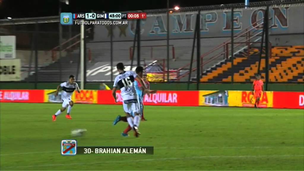 Gol de Alemán. Arsenal 1 - Gimnasia LP 0. Fecha 13. Torneo Primera ...