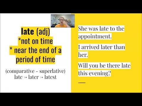 Vocab #10: late / later - YouTube