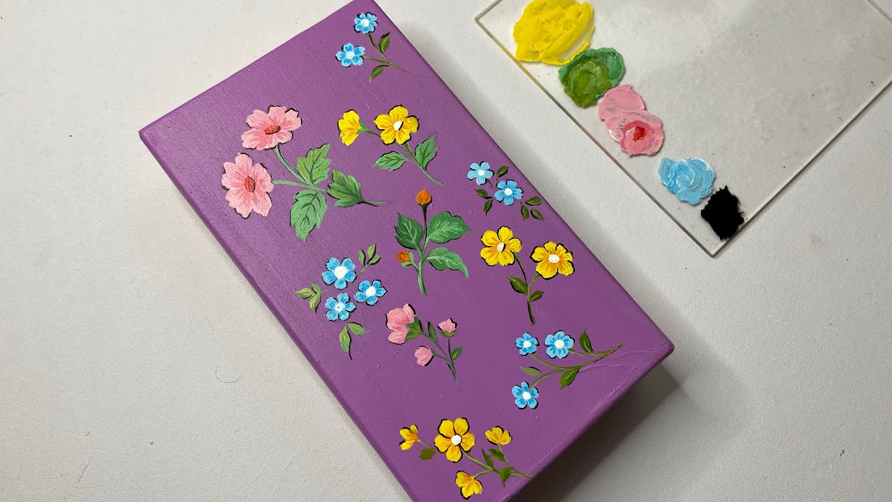 Painting on random things/ giving this box a makeover/ acrylic painting ...