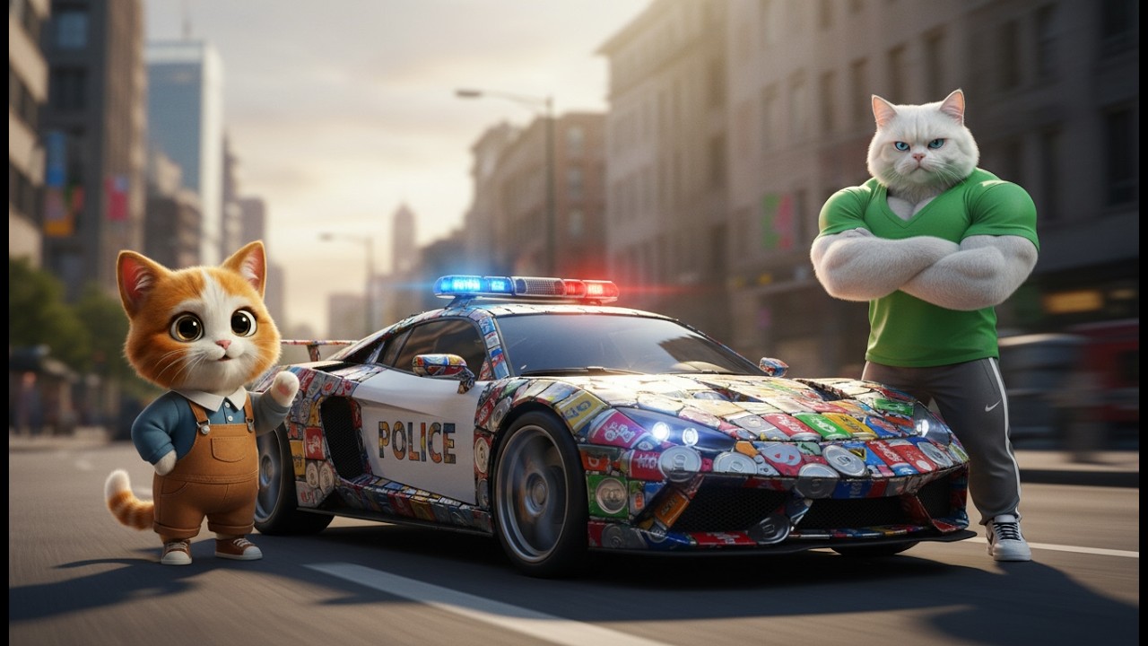 Cute Cat Tales: Kaka's Can Squad and the Magical Police Car - DIY Hero ...