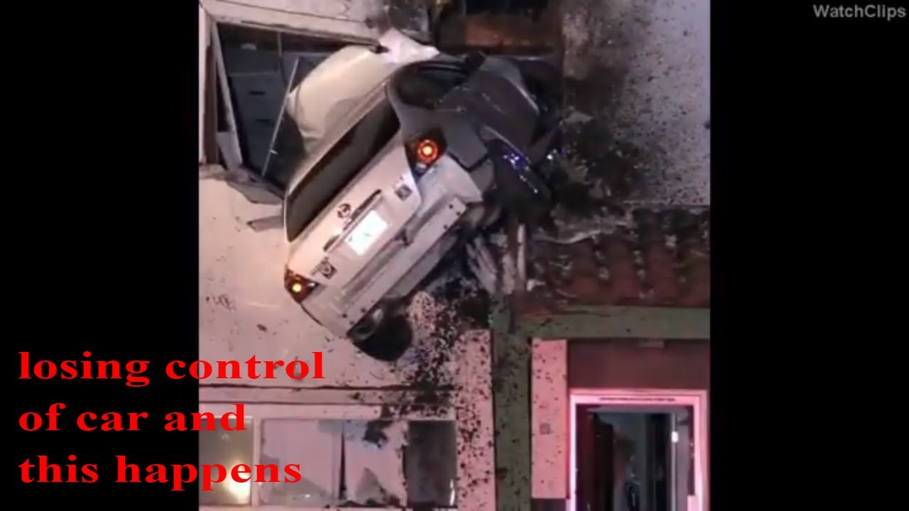 Brutal Accident - Car hits second floor of building. - YouTube