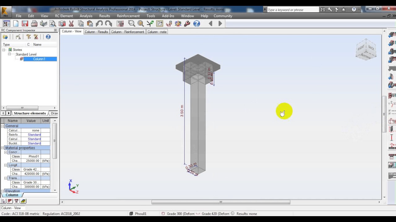 RC Column Design in Robot-pro 2014 - YouTube