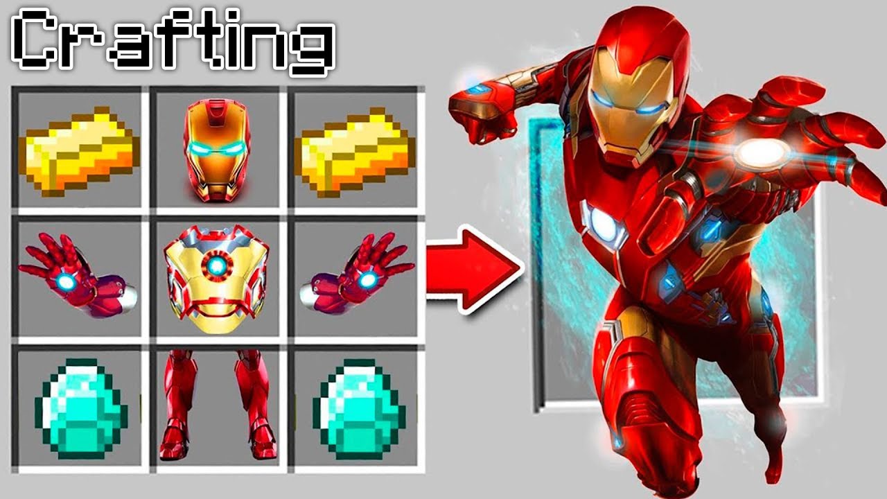 Easy WAY How To Craft IRON MAN in Minecraft ! Secret Crafting Recipes ...