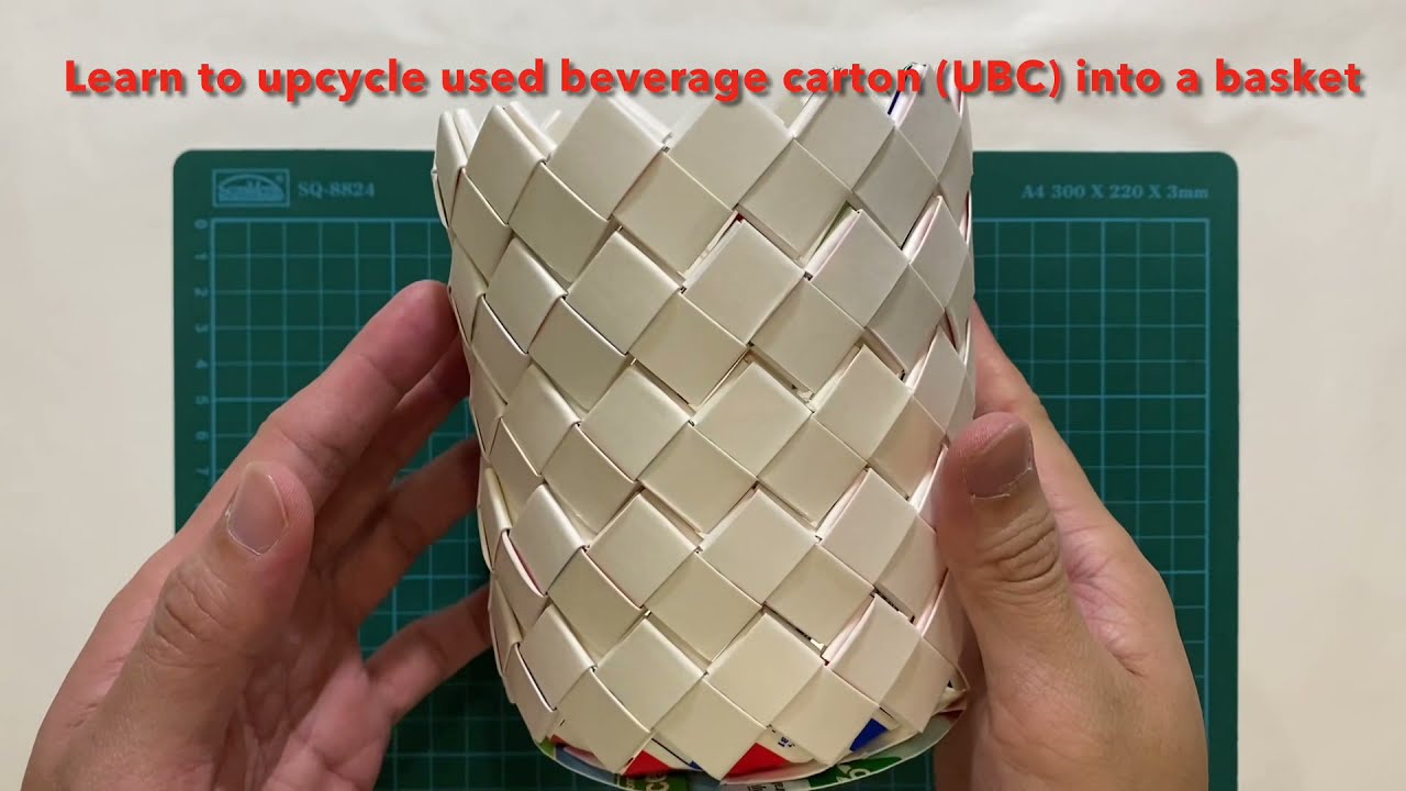Upcycled Used Beverage Carton Basket Ecoline - YouTube