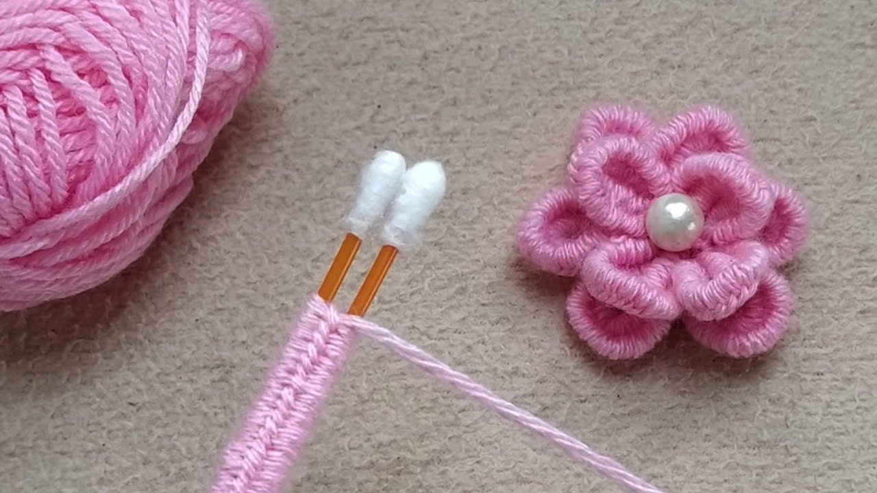 Super Easy Woolen Flower making with Cotton Buds | Easy Sewing Hack ...