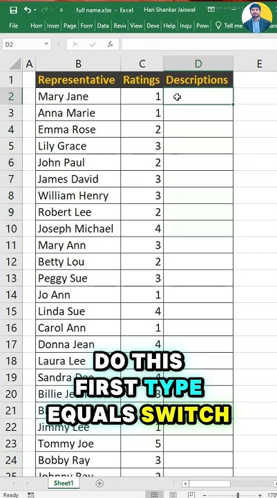 Stop Using IF in Excel! Use SWITCH Instead! 🚀 - YouTube