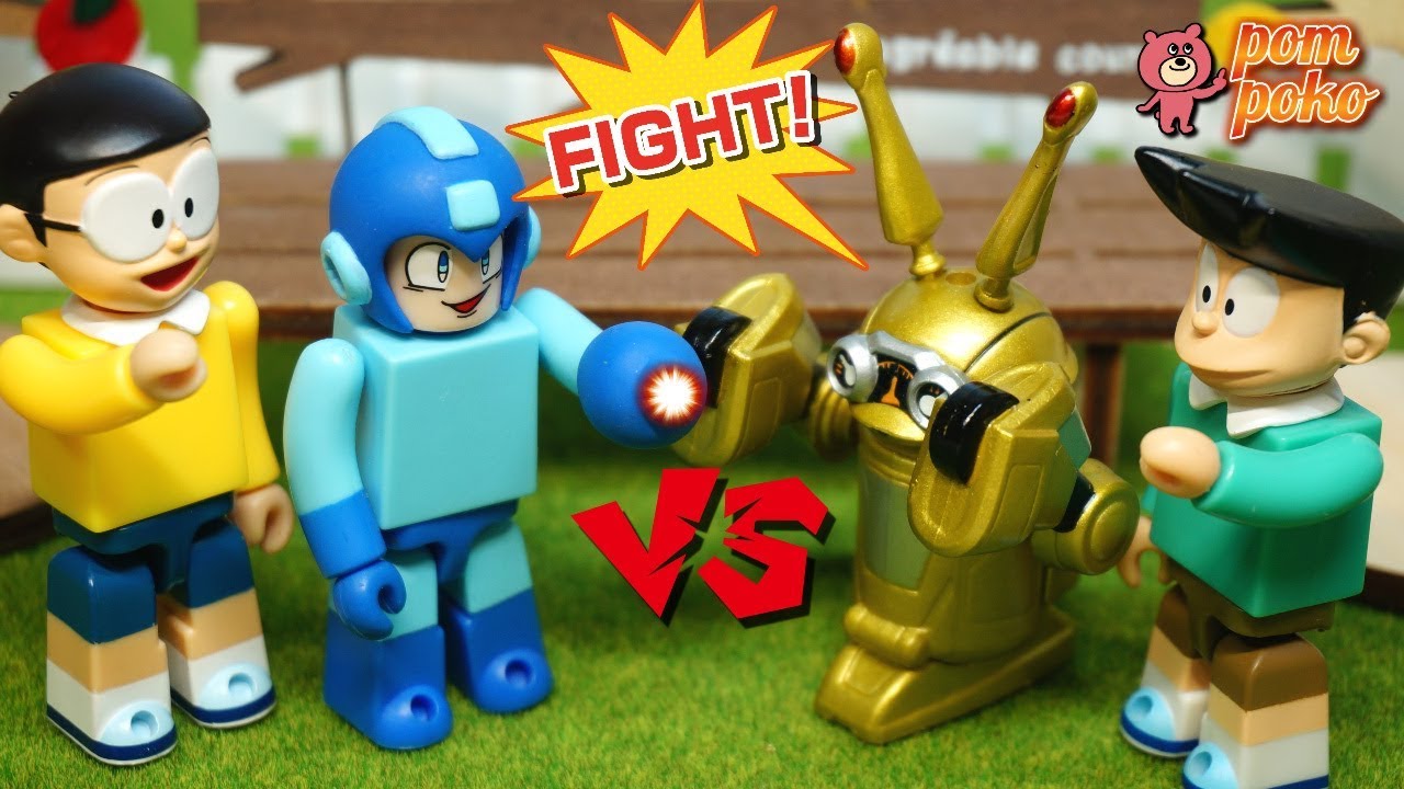 のび太の味方ロックマン！スネ夫のロボットをやっつけろ ～ 【Doraemon】 Mega Man is a big success - YouTube