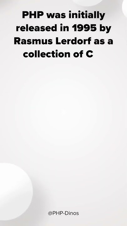 #PHP language history - interesting facts about PHP - YouTube