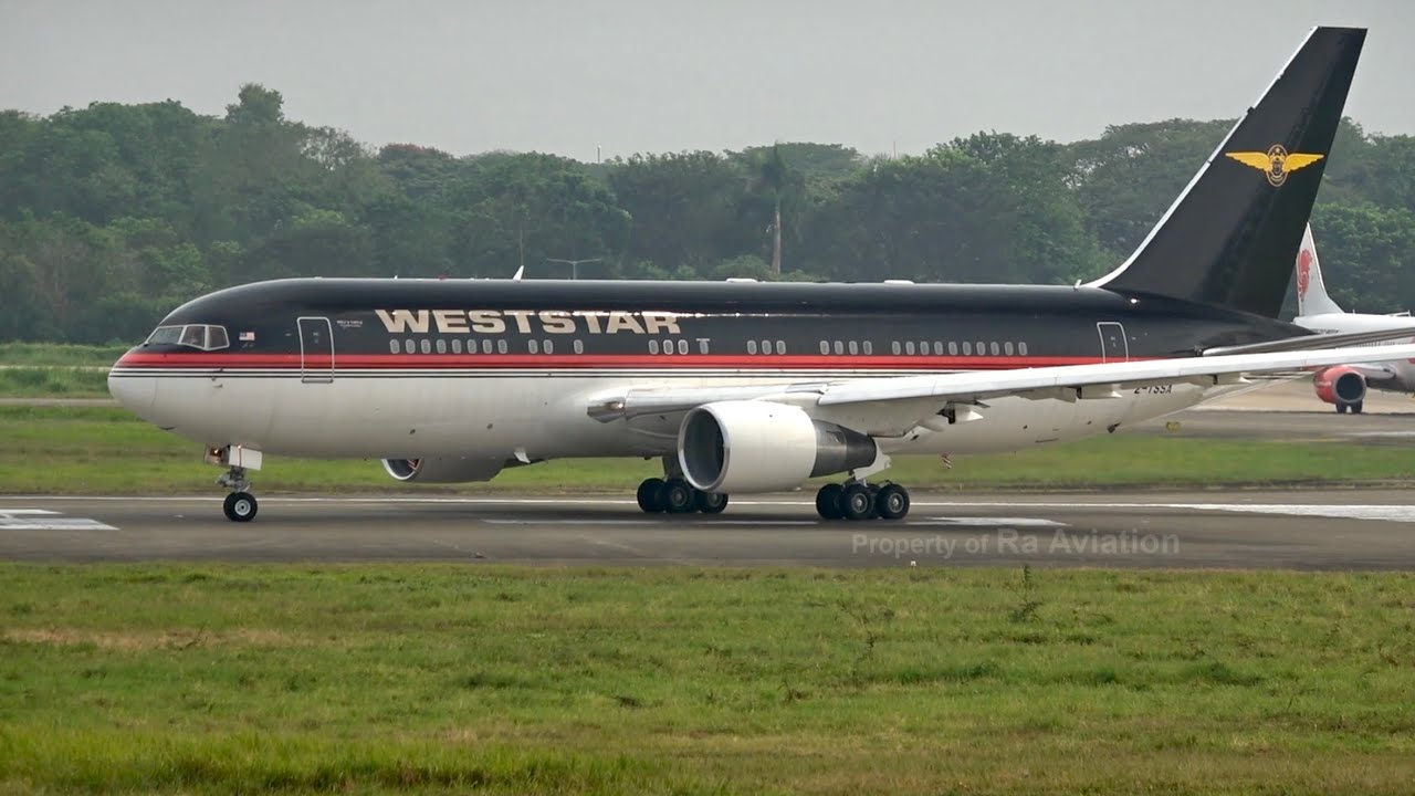 Very close !! Boeing 767 Weststar Take Off at Soekarno Hatta Airport ...