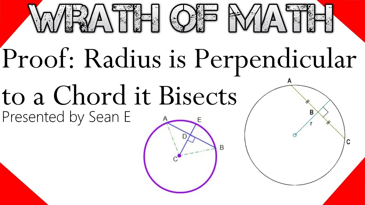 Proof: Radius is Perpendicular to a Chord it Bisects - YouTube