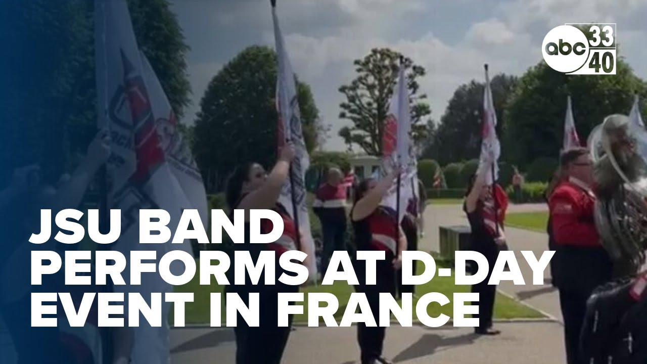 JSU marching band participating in D-Day events in France - YouTube
