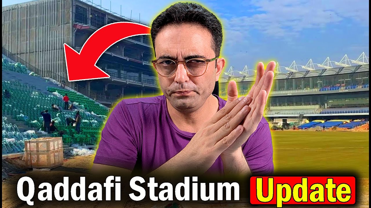 Gaddafi stadium upgradation work in finishing stages. Installation of ...