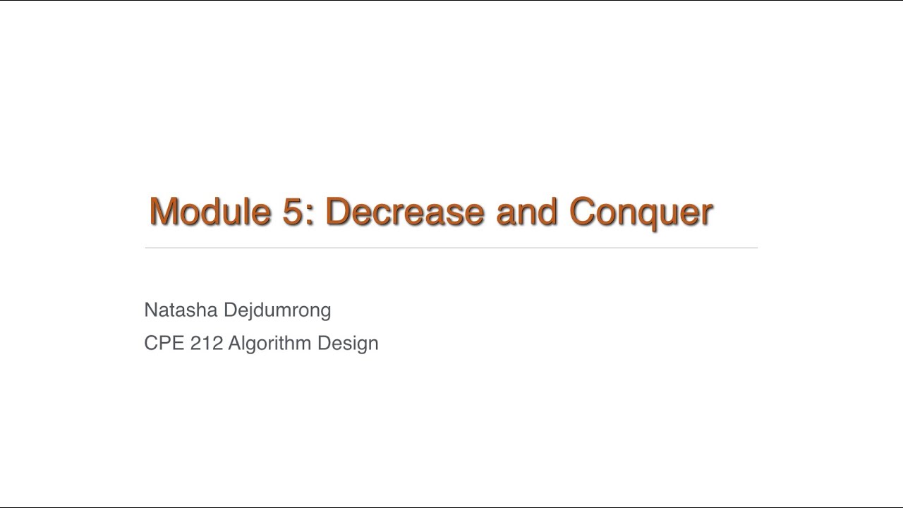 [CPE212] Module 05 - Decrease and Conquer - JohnsonTrotter - YouTube