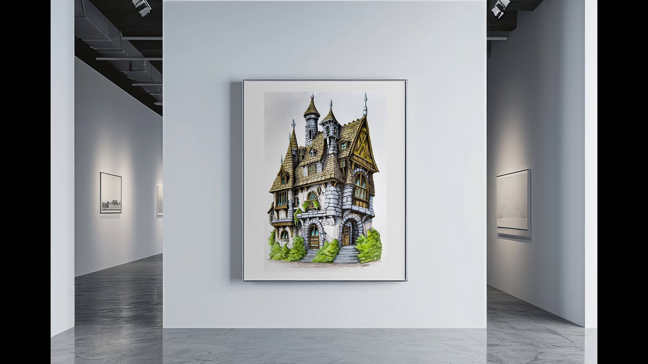 The castle - speed drawing using markers and fineliner on a larger ...