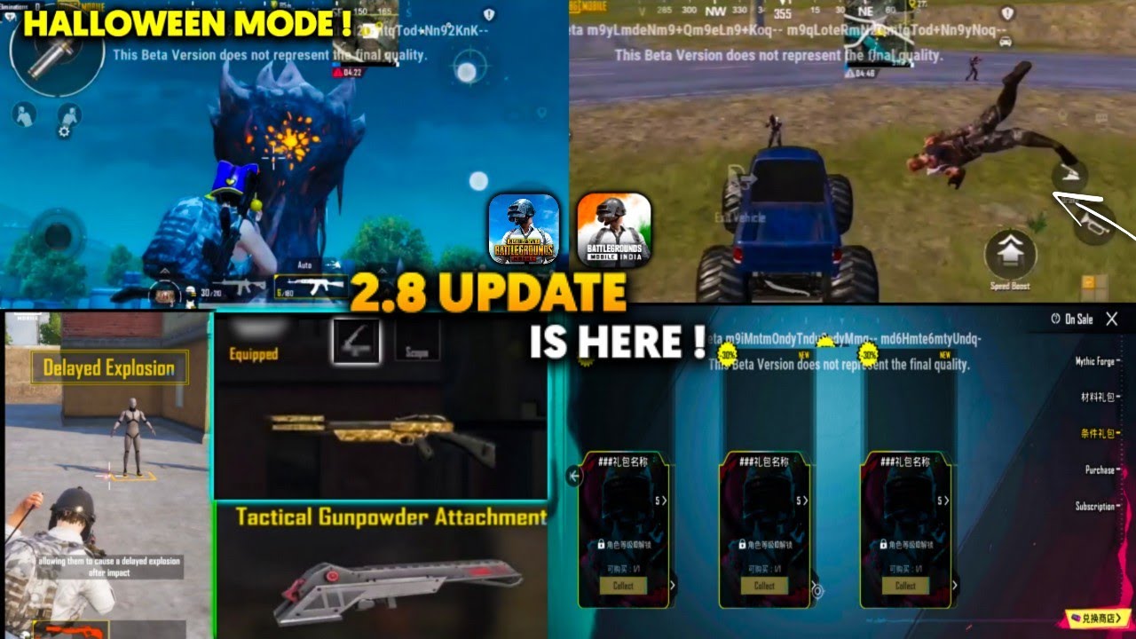 BGMI/Pubg Mobile 2.8 Beta Update🔥 New Halloween Zombie Mode, Explosive Crossbow, Rp A3,OnSale ...