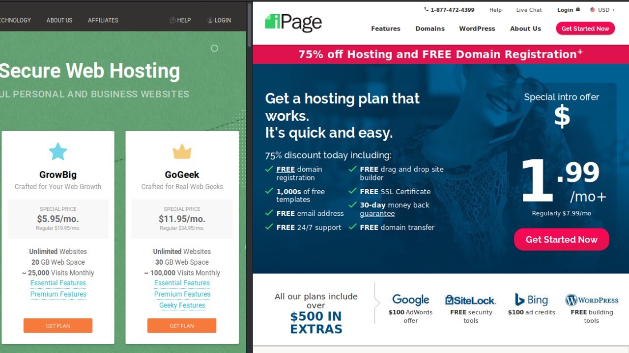 SITEGROUND VS iPAGE 🤑 HONEST 💯 PROMO CODES - YouTube