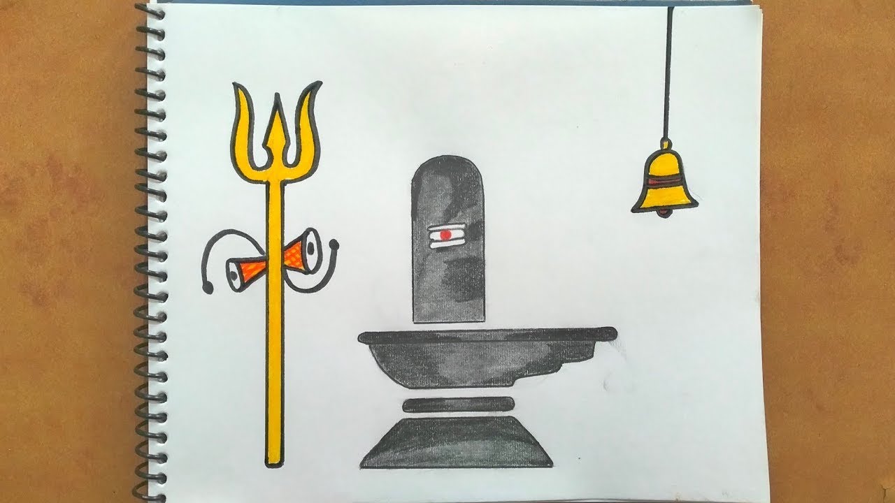Shiv Lingam Drawing | How to draw Shiv Lingam easy | ShivLing Drawing ...