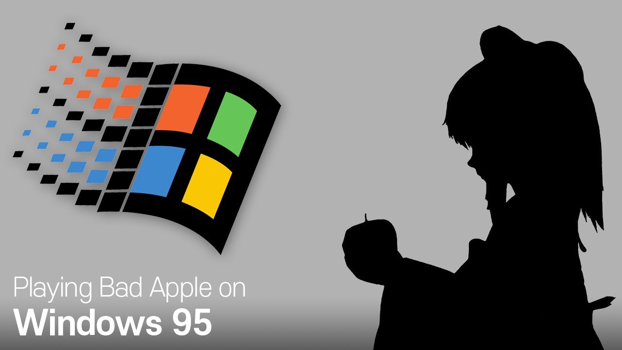 Playing Bad Apple on Windows 95 - YouTube