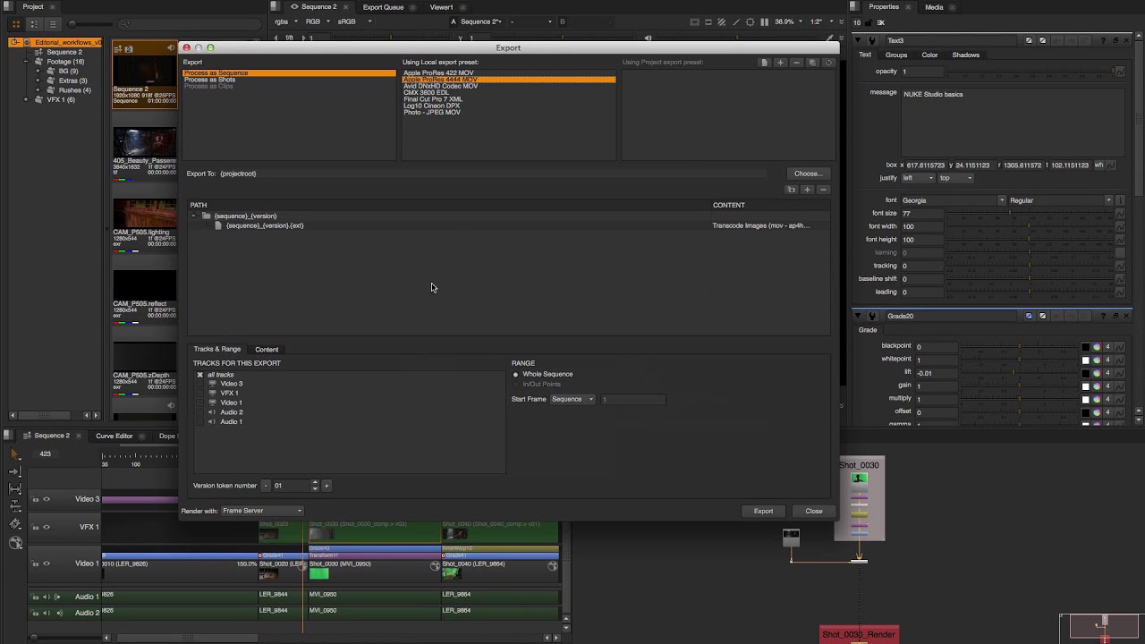Exporting in NUKE STUDIO - YouTube