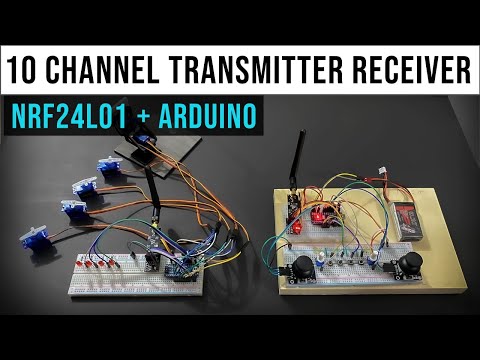 Arduino 10 Channels Wireless Transmitter Receiver | nrf24l01+| DIY 🔥