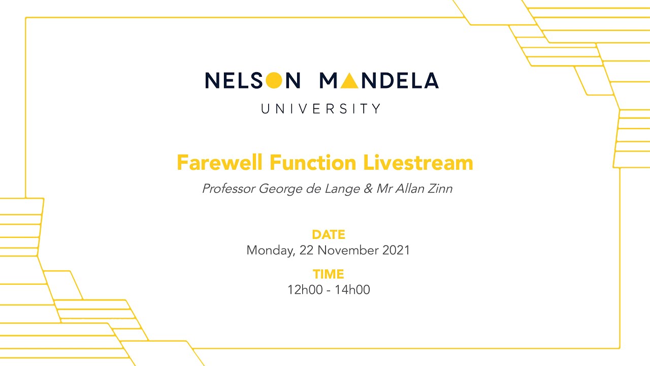 Farewell Function of Professor George de Lange and Mr Allan Zinn - YouTube