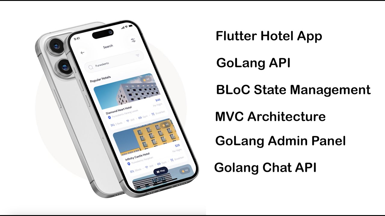 Flutter Hotel App With GoLang and BLoC - YouTube