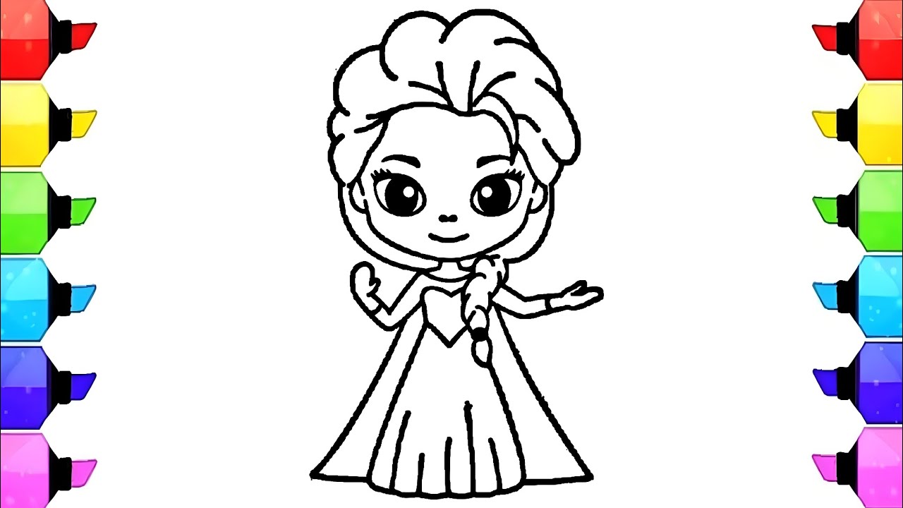 Elsa Drawing Easy | Elsa Frozen Drawing, Painting and Coloring Pages ...