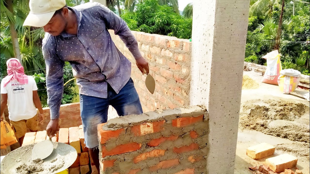 AMAZING BRICK WALL CONSTRUCTION TECHNIQUES।। HOW TO BUILD A BRICK WALL ...