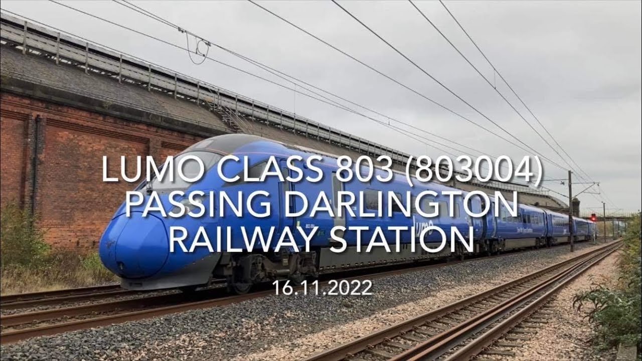 Lumo Class 803 (803004) passing Darlington Railway Station (16.11.2022 ...
