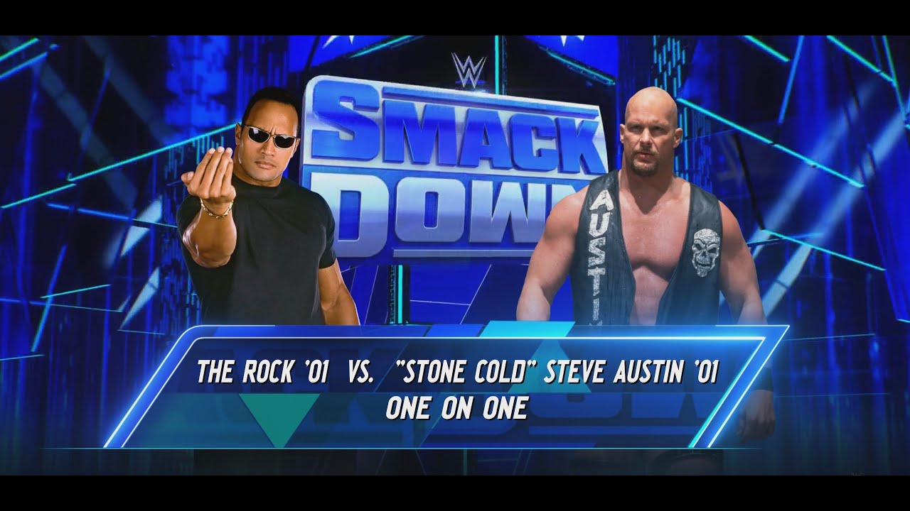 WWE 2K24 - THE ROCK VS "STONE COLD" STEVE AUSTIN (SMACKDOWN) - YouTube